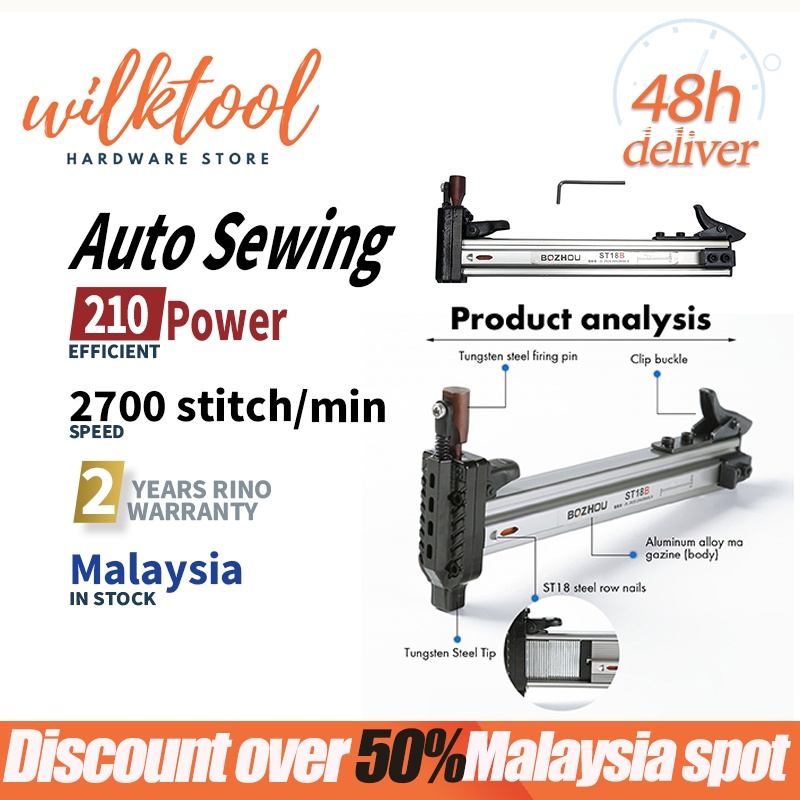WilkTOOL' ST18 Manual Steel Nail Gun Semi Automatic Cement Nail Gun ...