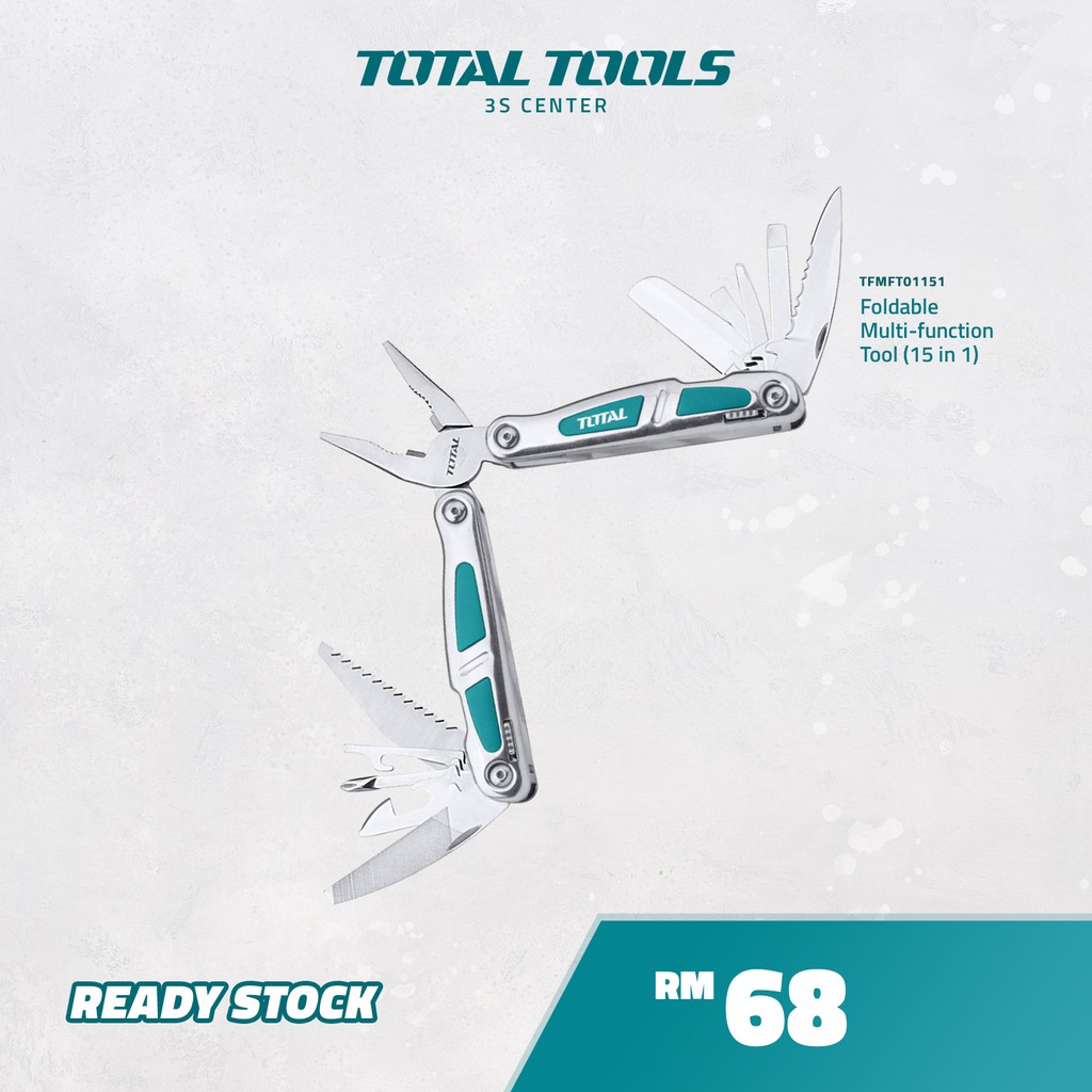 TOTAL Foldable Multi-function Tool (15 in 1) - TFMFT01151 | Shopee Malaysia
