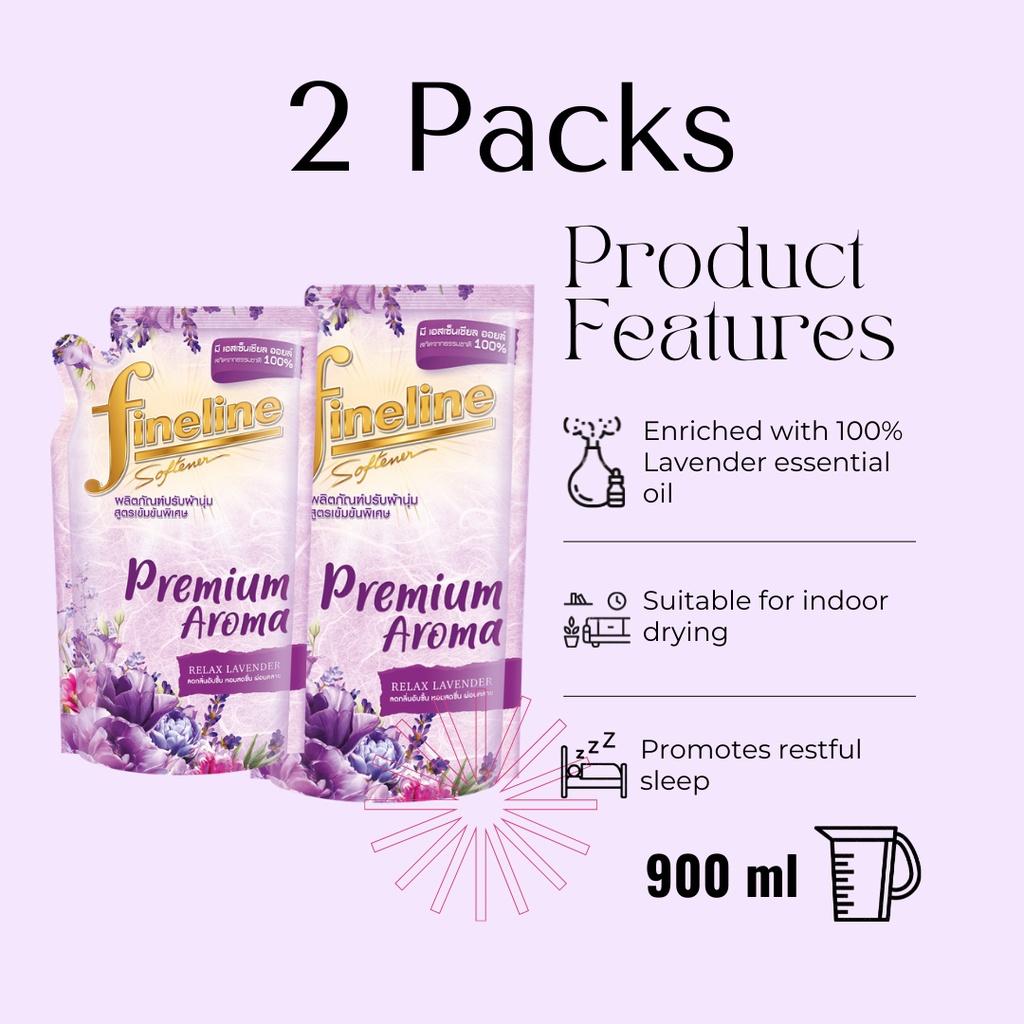 Bundle of 2 [0.9L]-FINELINE PREMIUM AROMA (Relax Lavender) Refill ...