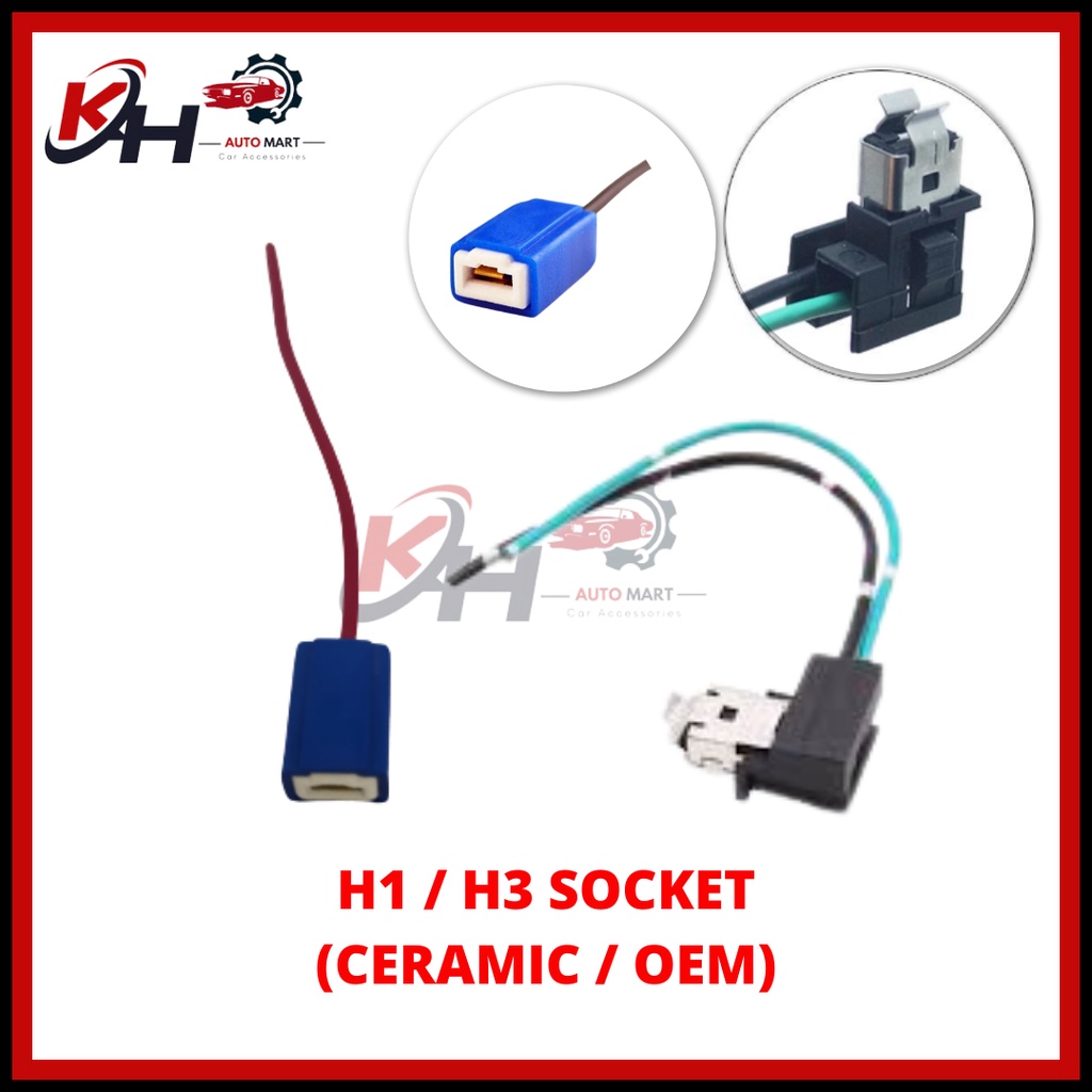 H1 H3 Bulb LED Ceramic OEM Socket Car Headlamp Spotlight Light Lamp ...