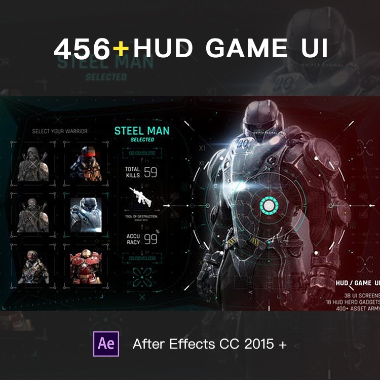 [AE] 456 HUD GAME UI Template for After Effects | Shopee Malaysia