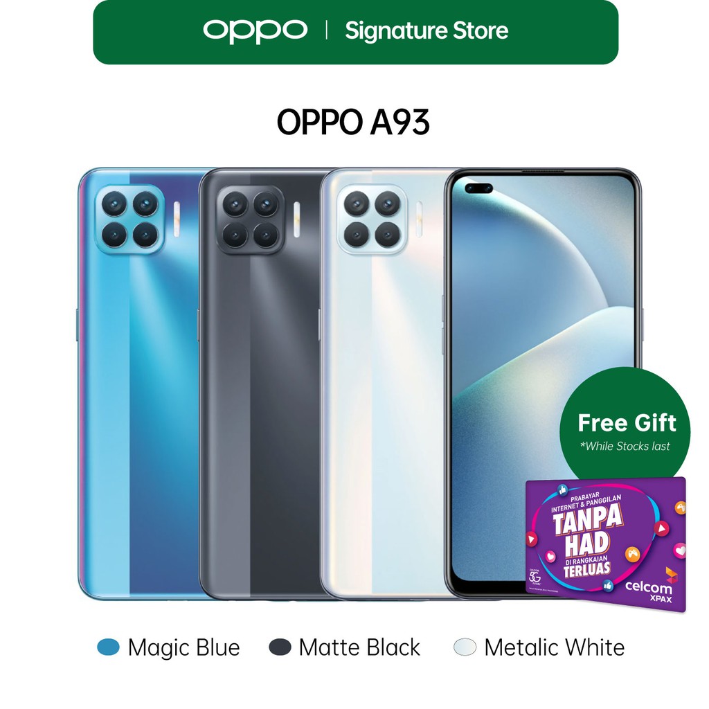 OPPO A93 Smartphone | 8GB RAM + 128GB ROM | 6 AI Portrait Cameras | AceYourStyle | Shopee Malaysia
