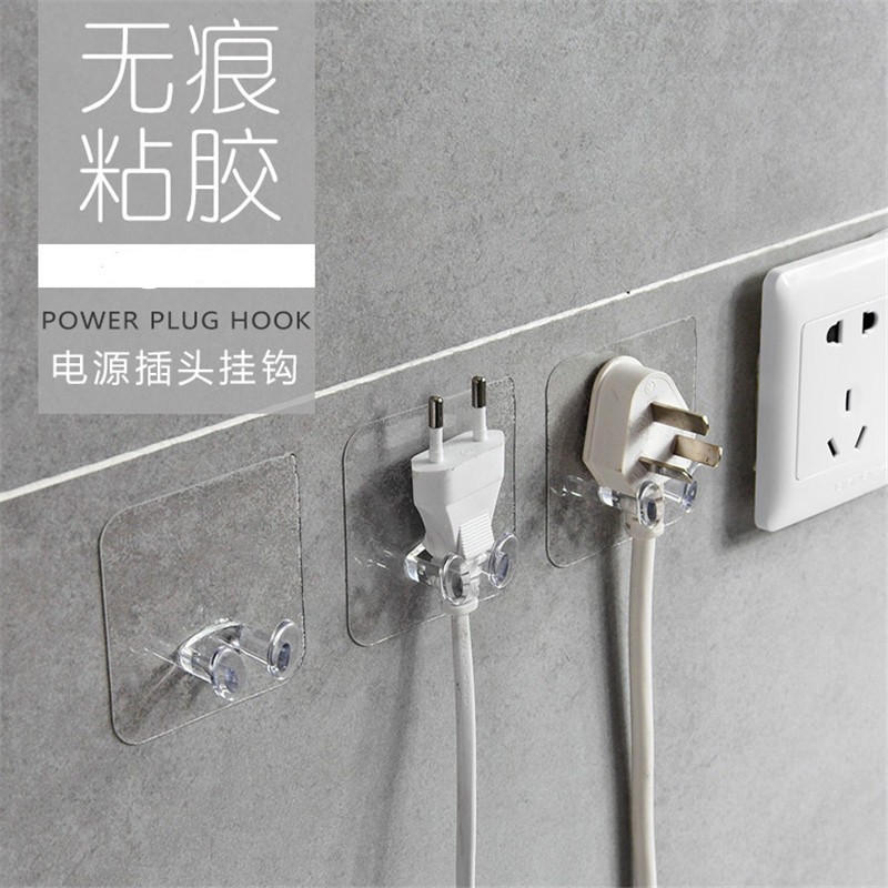 🇲🇾 Transparent Plug Wall Mount Bracket Kitchen Wall Strong Adhesive ...