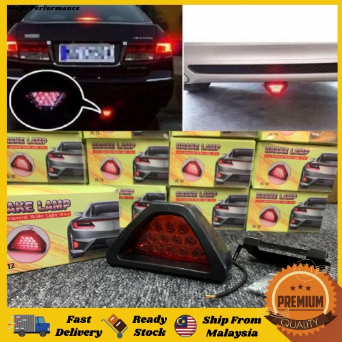 Car Universal Red 12V F1 Style Car Motorcycle 12 LED Rear Tail Brake ...