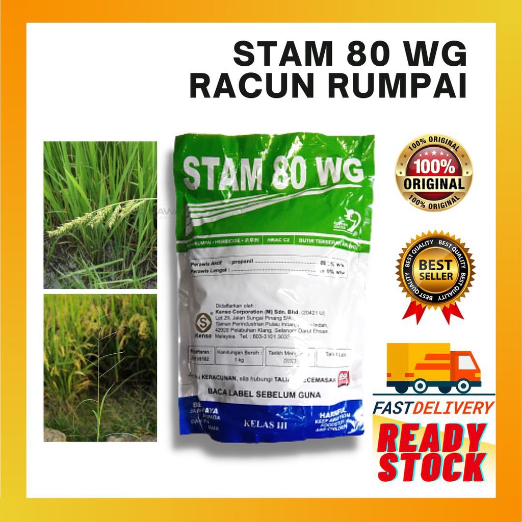 Kenso STAM 80 WG 1kg Racun Padi Burung Ekor Tebu Herbicide | Shopee Malaysia