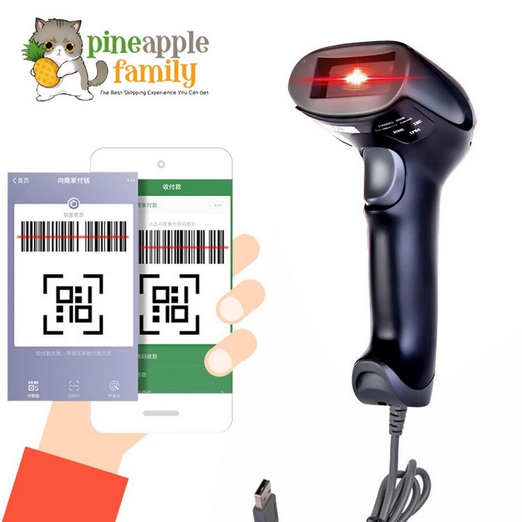 F5 Barcode Scanner High Sensitive Barcode Handheld Scanner USB Wired 1D ...