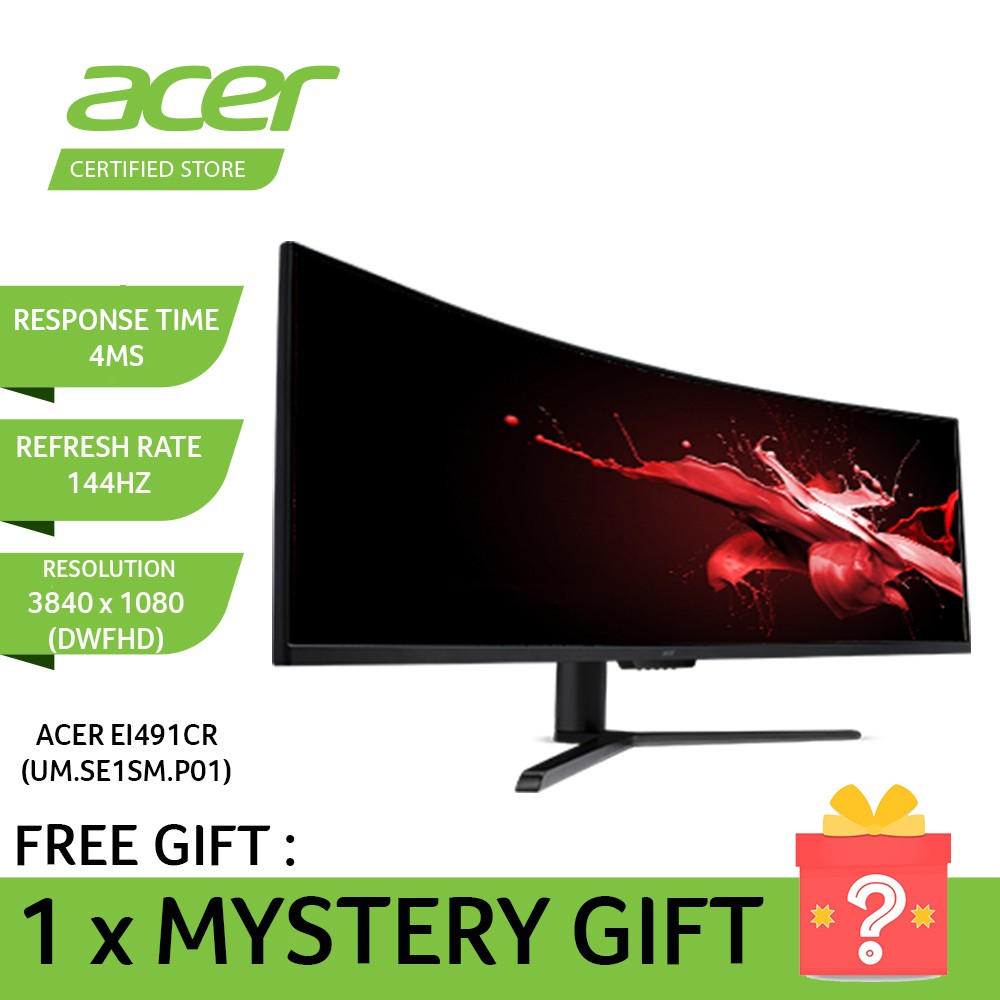Acer ei491cr 49" dfhd 144hz hdr fhd 144hz hdr 400 curve freesync gaming ...
