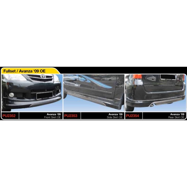 Toyota avanza 2009 2010 2011 oem bodykit body kit front side rear skirt ...