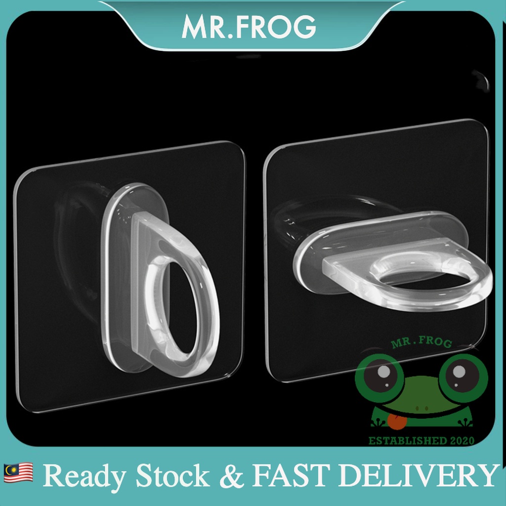 🇲🇾🐸 1PC Multi-purpose Transparent Ring Hook Self-adhesive Cloth Hanger ...