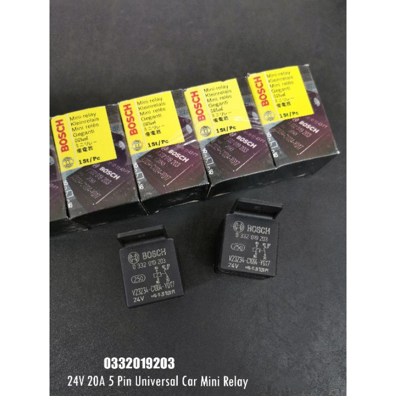 Bosch 24V 20A 5 Pin Universal Car Mini Relay (0332019203) | Shopee Malaysia