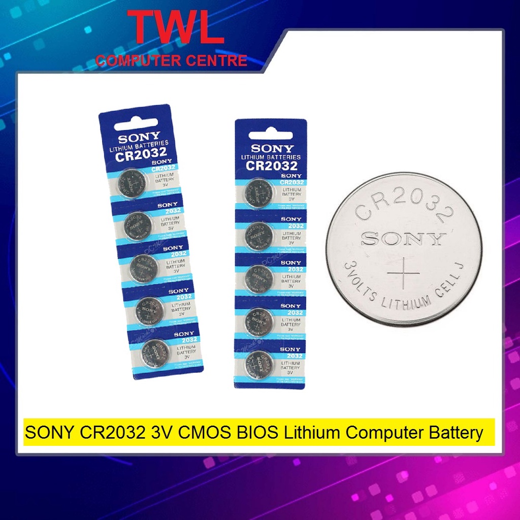 SONY CR2032 3V CMOS BIOS Lithium Computer Battery | Shopee Malaysia