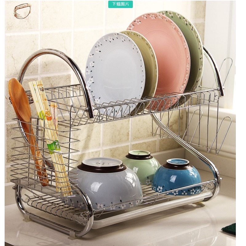 [PREORDER] ETA 10/7 Rak Pinggan Stainless Steel 2 Layer S Shape Dish ...