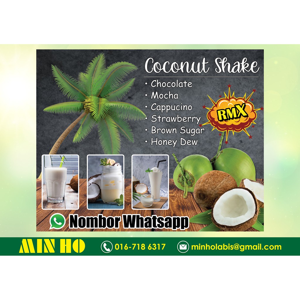 Banner Coconut Shake (Custom Design) | Shopee Malaysia