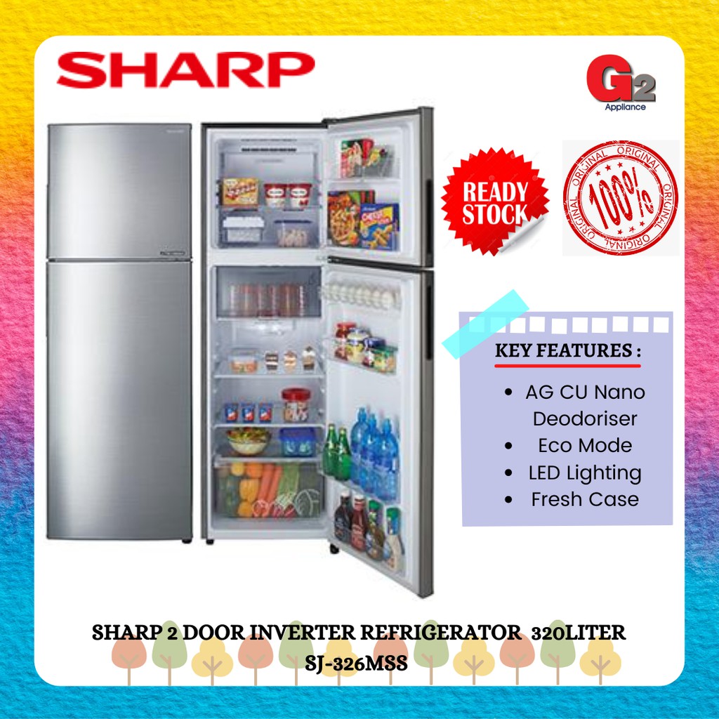 [ REDUCTION MYR 11.00 ] Sharp 2 door inverter refrigerator 320liter sj ...
