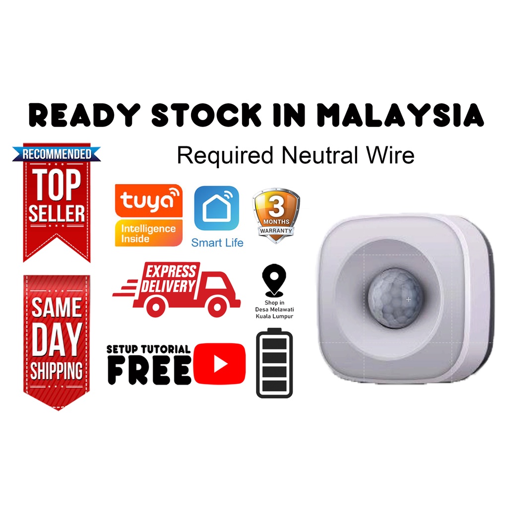 Wifi PIR Motion Sensor Smart Life Tuya | Shopee Malaysia