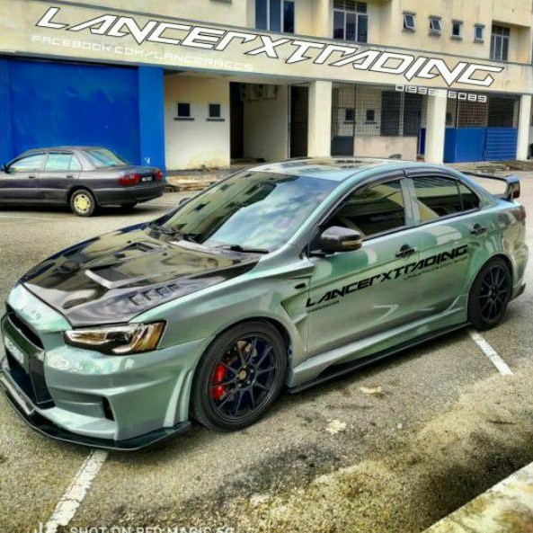 Good fitment! evo varis 2 front fender & rear bumper for lancer gt ...