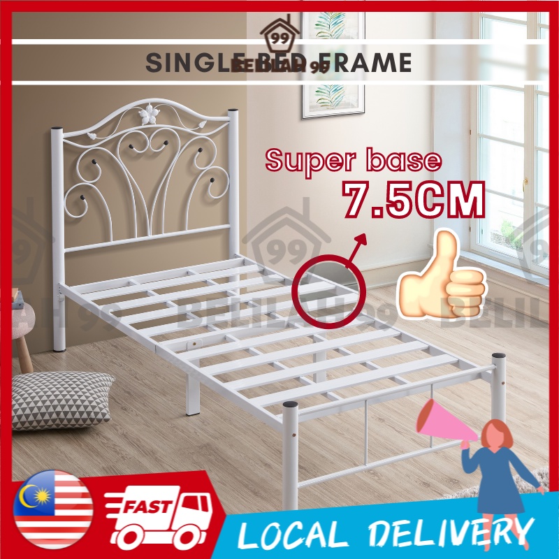 Belilah Wood Leg Metal Single Bed Frame/Quality Single/Katil Bujang ...