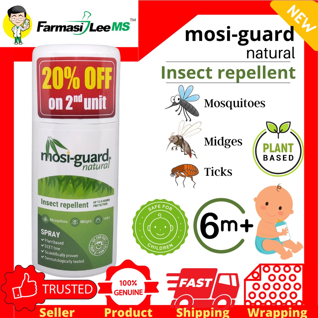 MosiGuard Natural Insect Repellent Spray 2x75ml (Exp 08/2025) Mosquito ...
