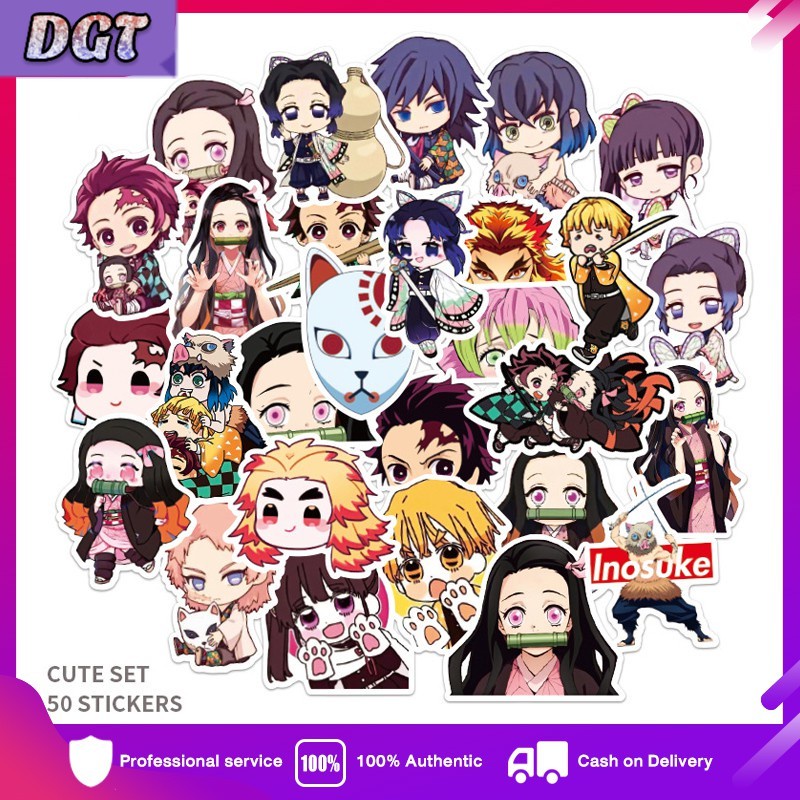 DGT Stock 10/50 Pcs Demon Slayer Kimetsu no Yaiba Anime Cartoon ...