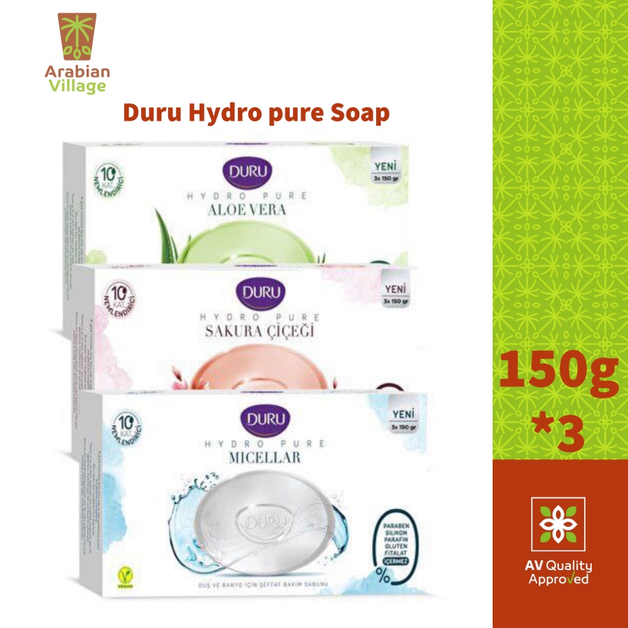 Turkish Duru Premium Hydro pure Soap for Sensitive skin 150Grx3 Aloe ...