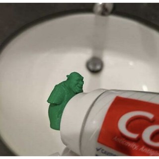 Shrek pooping on toothbrush. Tooth brush toy. Shrek pooping toothpaste ...