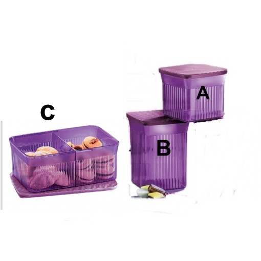 Tupperware Elegant Square 510ml / 800ml / Snack it 1.75L / Roza Bowl 2 ...