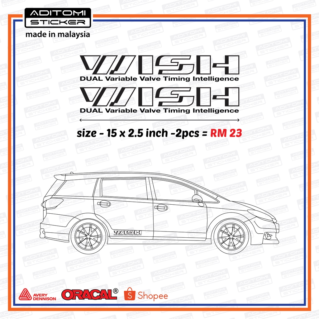 Toyota WISH side door die cut sticker | Shopee Malaysia