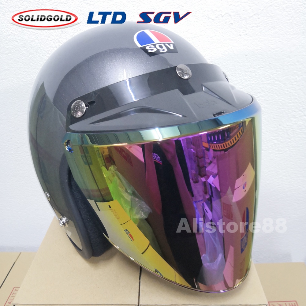 SGV 99 HELMET WITH VSHAPE RAINBOW VISOR (GREY) | Shopee Malaysia