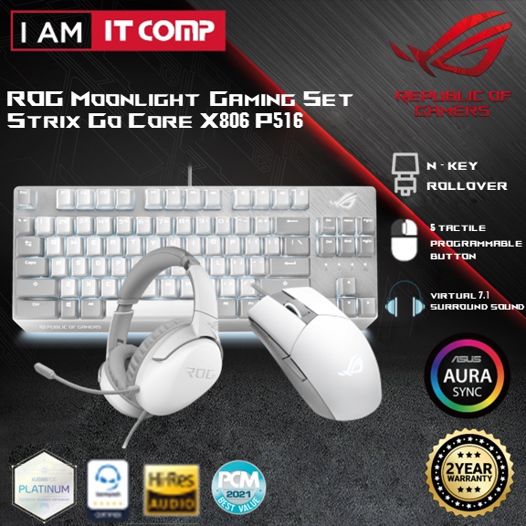 Asus ROG Moonlight Gaming Set - ROG Strix Scope NX TKL Keyboard , ROG ...