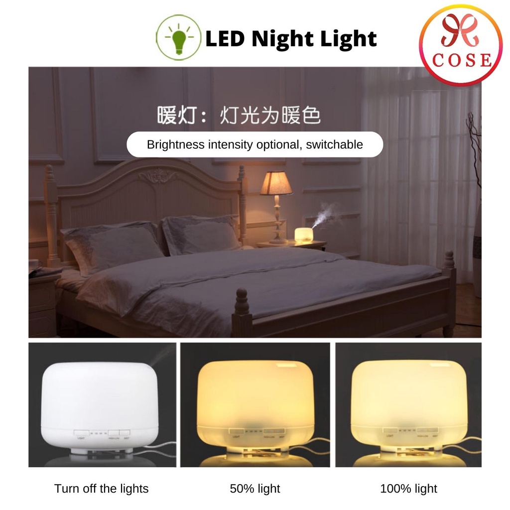 COSE Ultrasonic Diffuser Air Humidifier MUJI 500ML Aroma Diffuser For ...
