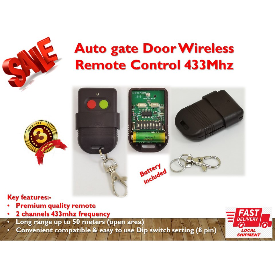 Autogate Door Wireless Remote Control 433Mhz DIP Switch Auto Gate ...