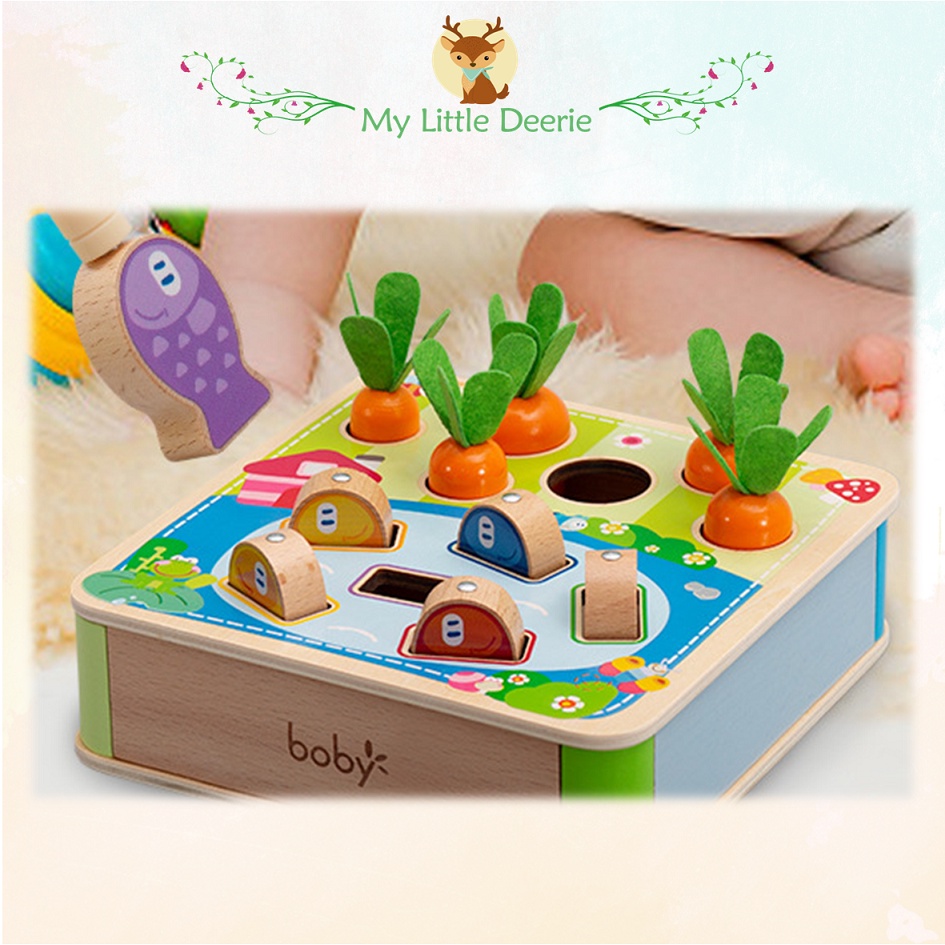 BOBY Wooden 2 in 1 Pull Harvest Carrot Fishing Early Learning ...