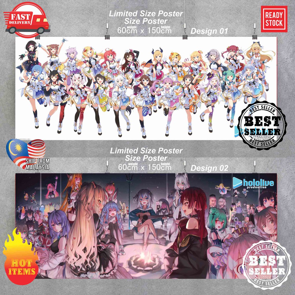 (READY STOCK) Hololive Production Limited larger poster | Anima Wall ...