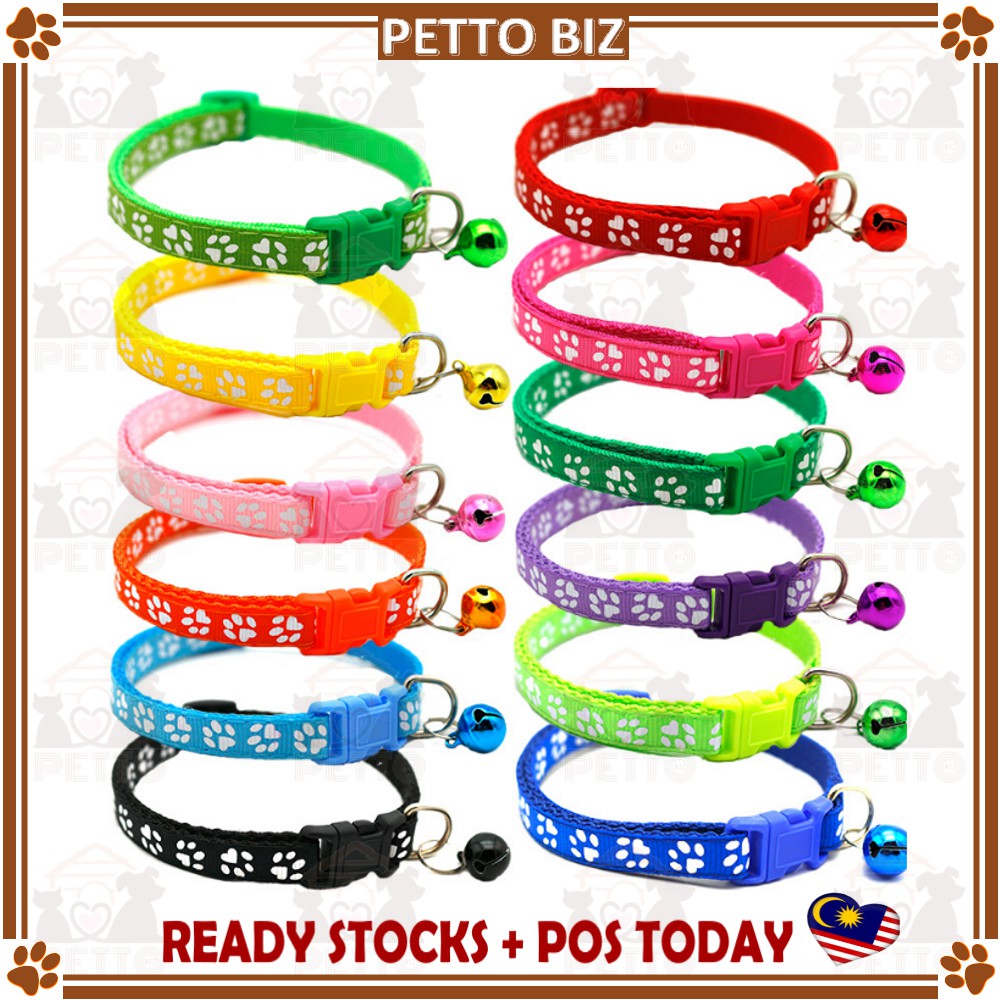 【Cartoon】Pet Collar Bell Collar Cartoon Collar Colourful Collar Kitten ...