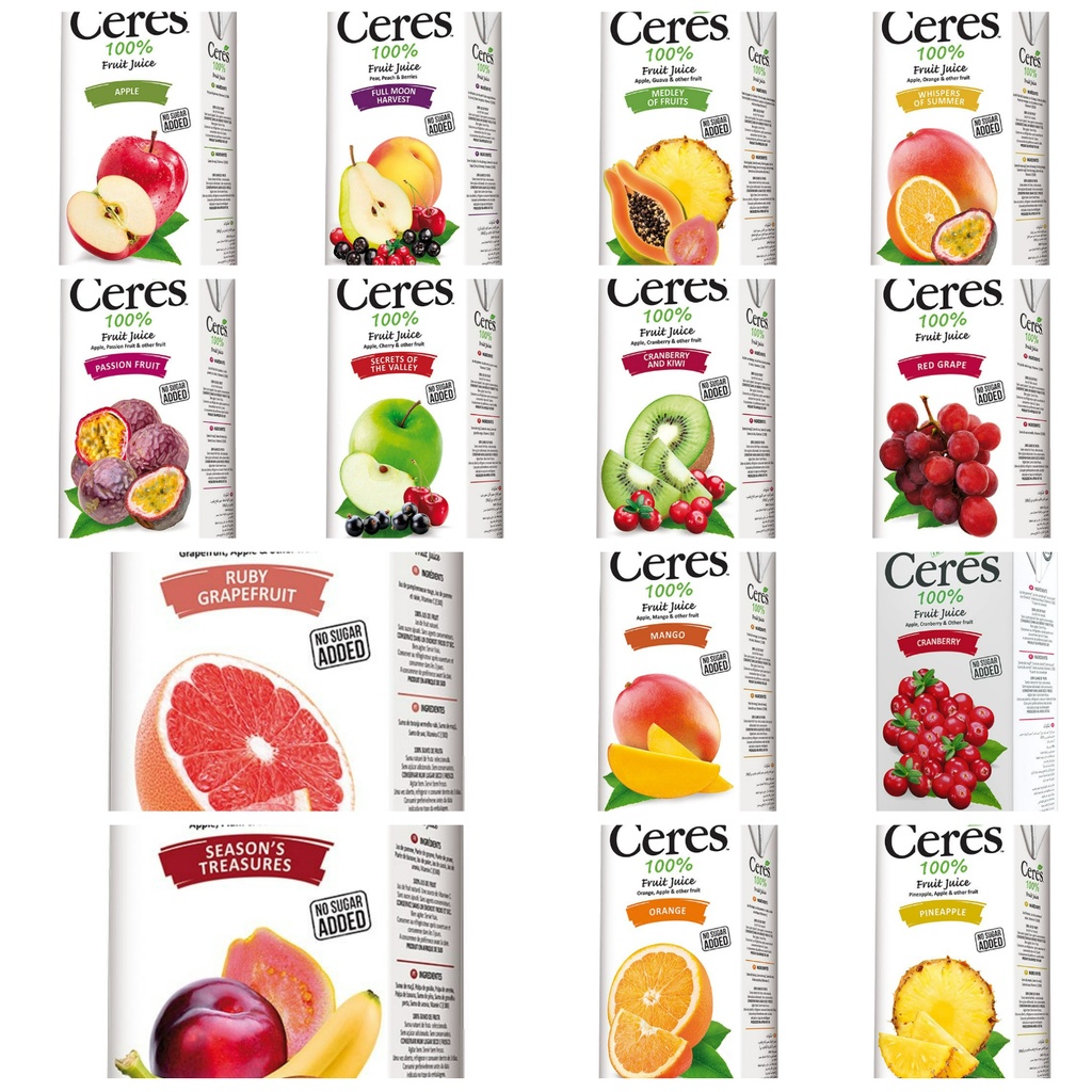 Ceres 100% Fruit Juice 1L [Ruby Grapefruit / Cranberry / Passion Fruit / Orange ] | Shopee Malaysia