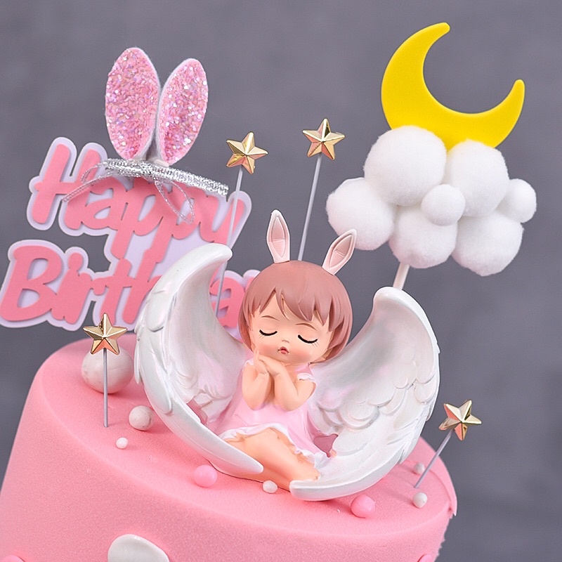 Annie Angel Baby in Wings Birthday Cake Topper Decorations | Shopee ...