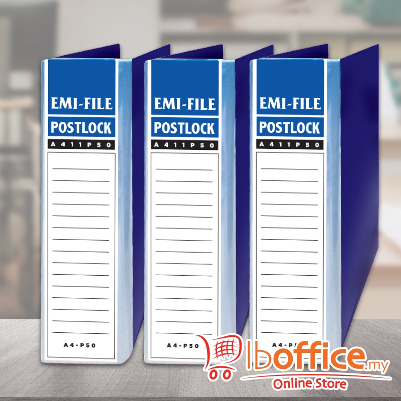 PVC A4 Post Lock File - EMI-P50 - 3 Holes - Blue | Shopee Malaysia