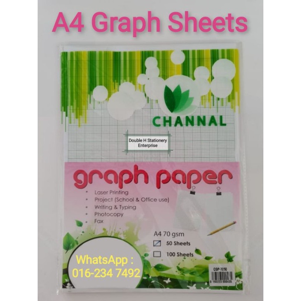 A4 Graph Paper / Kertas Graf (Double-sided) 1 Side Graph (2mm Square ...