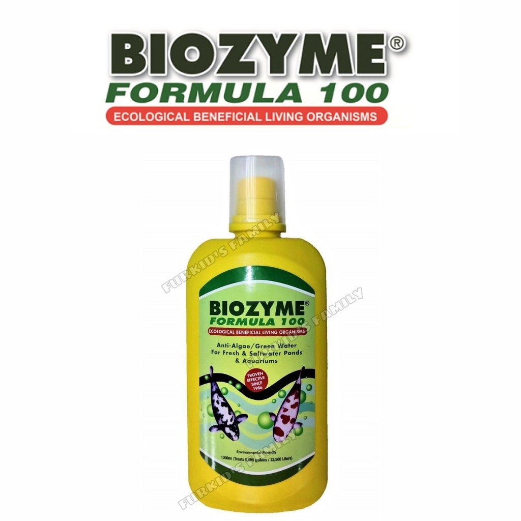 BIOZYME Formula 100 Anti Algae Green Water Away For Aquarium (1 Litre ...