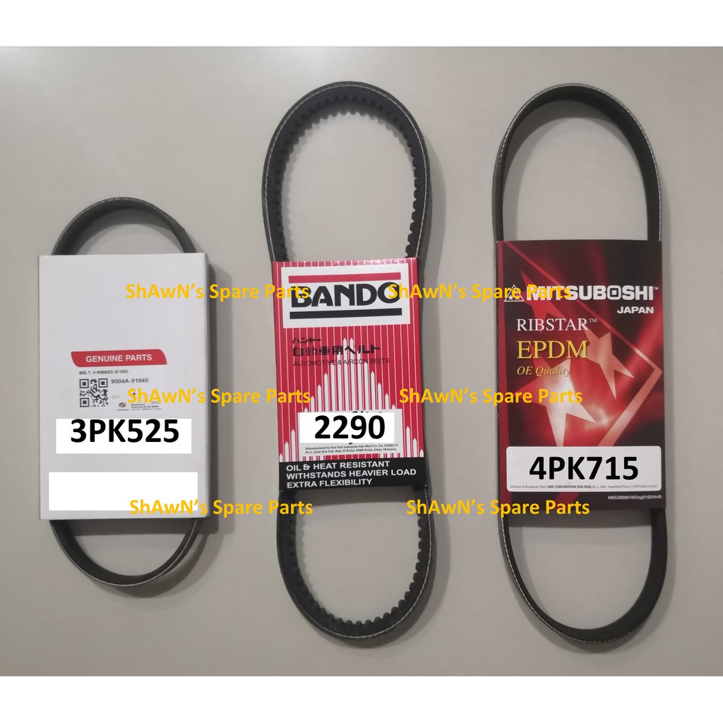 Perodua viva 1.0 alternator belt, power steering, aircond belting set ...