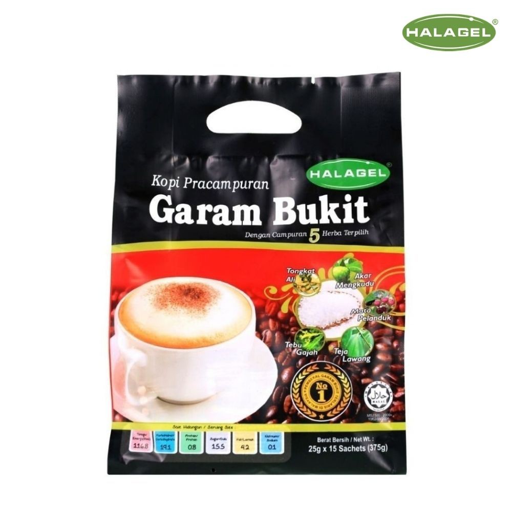 Halagel Rock Salt Premix Coffee mixed with 5 Herbs (15 Sachets ...