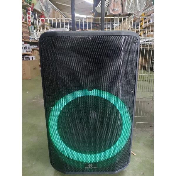 BLACK SPIDER 15 INCH DOUBLE WIRELESS MIC PORTABLE SPEAKER BSP-150 ...
