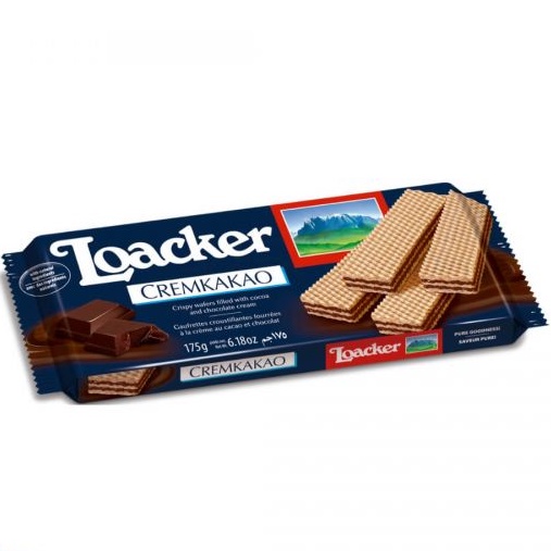 Loacker Cremkakao Cocoa and Chocolate Cream Crispy Wafers 45g [HALAL ...