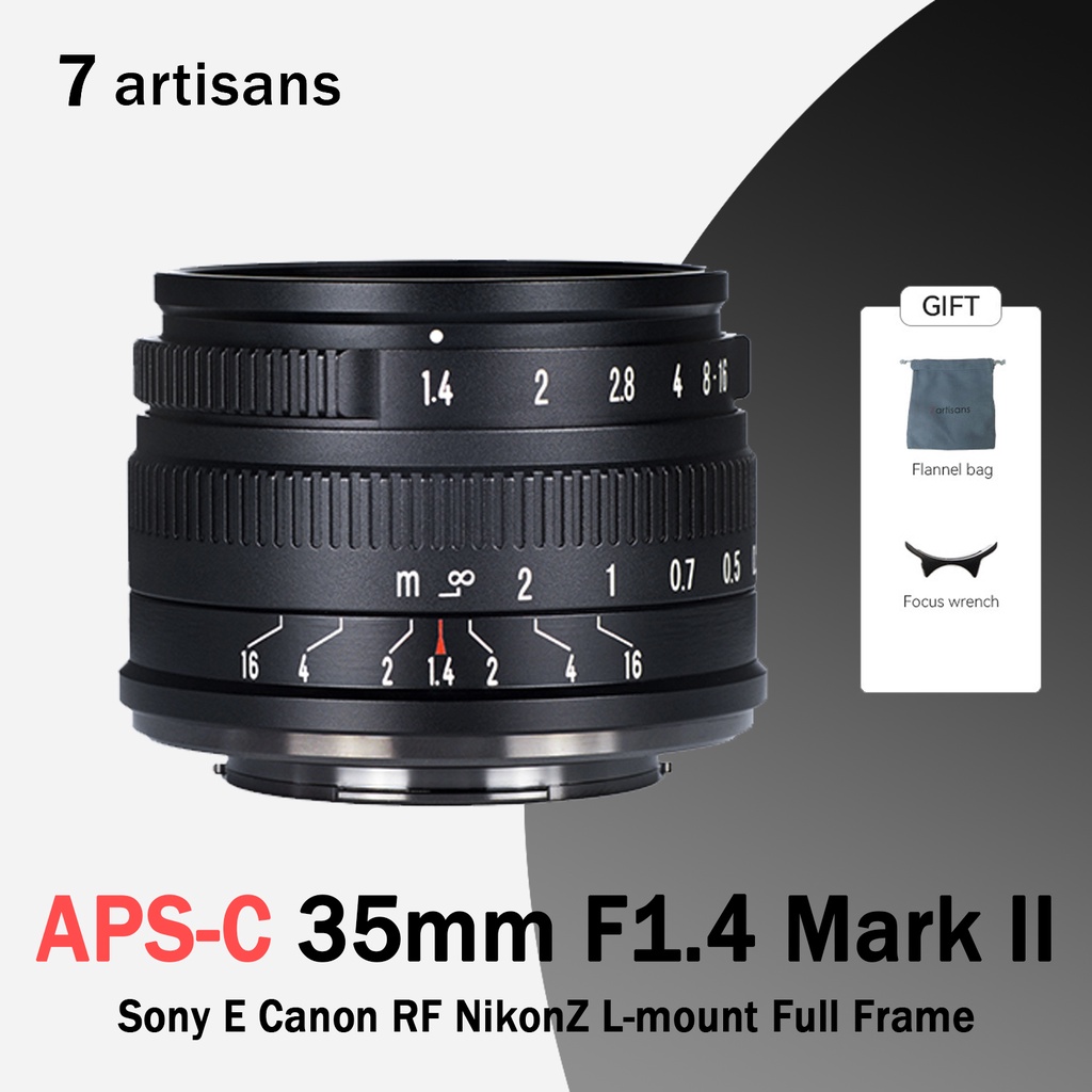 7artisans 35mm F1.4 mark II aps-c prime lens for Sony E mount A7/Fuji XF/Canon eos-m/M4/3mount ...