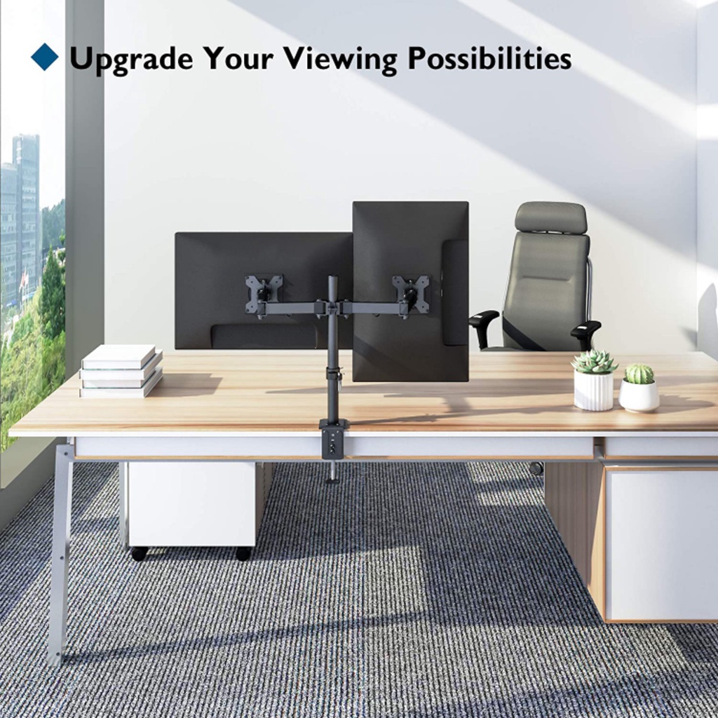 Kaloc DW220-J Heavy Duty Steel Full Motion Dual Monitor Arm Clamp ...