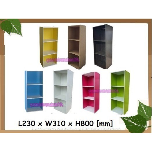 3 Tiers Wooden Rack Storage Cabinet Organiser Bookshelf Book Shelf Rack ...