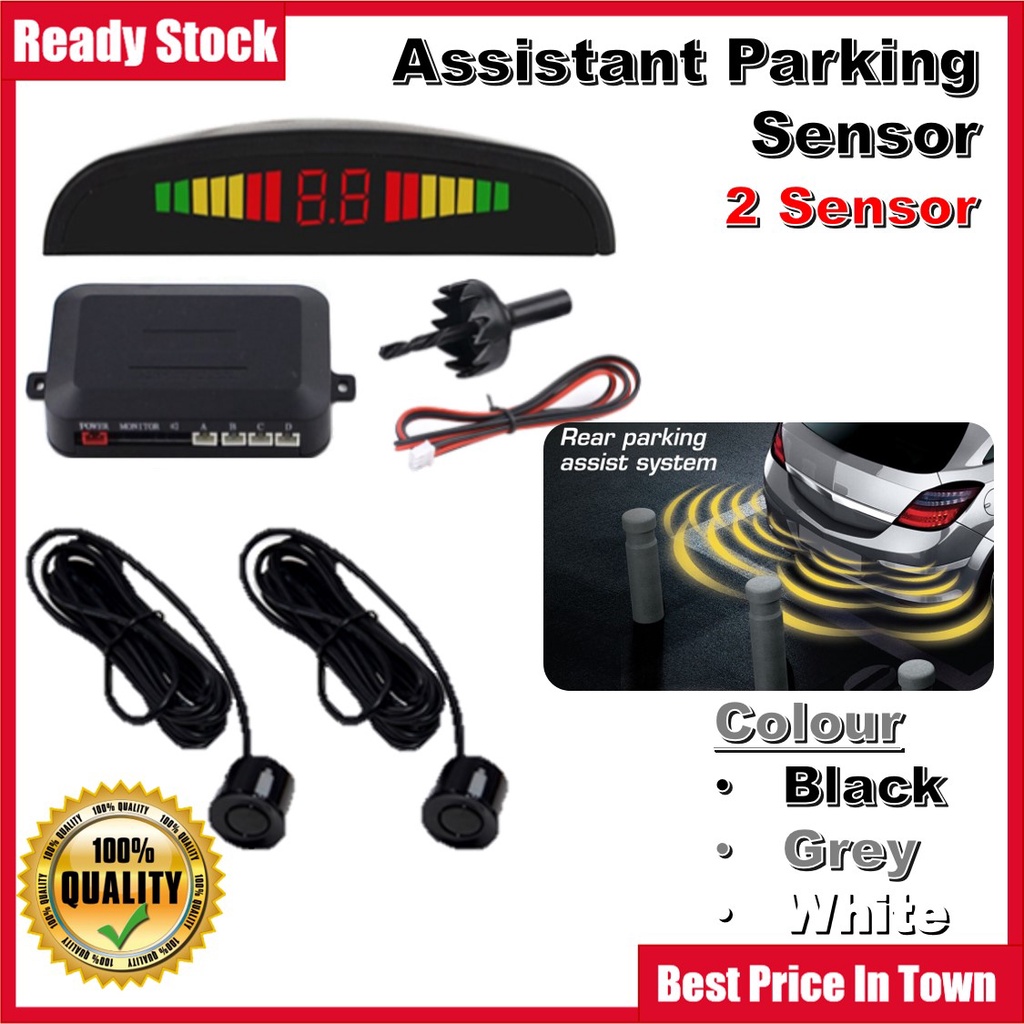 Car Parking Sensor Kit 2 Sensors Buzzer Sound Alert Indicator 22mm ...