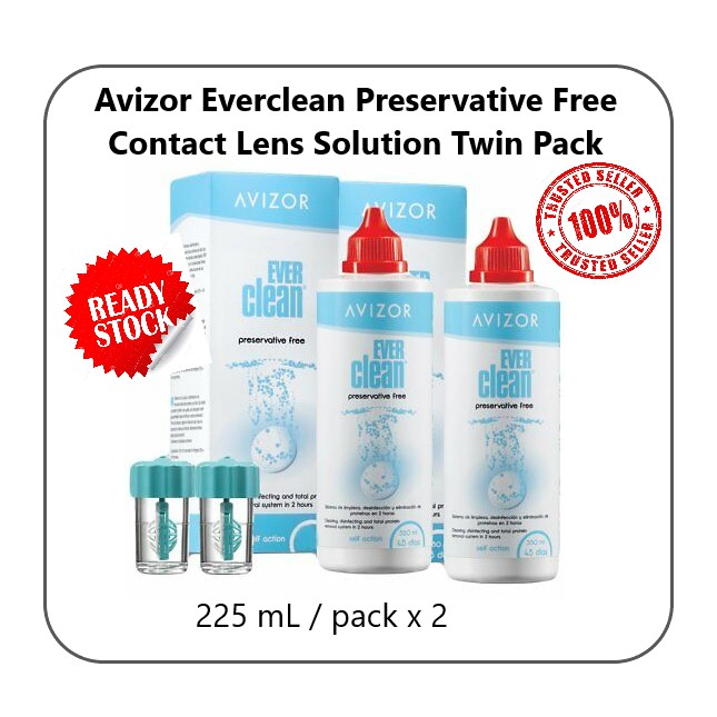 Avizor Everclean Hydrogen Peroxide Preservative Free Solution Twinpack ...