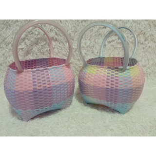 Bakul Bulat Gemok /Bakul warna warni plastik kraftangan | Shopee Malaysia
