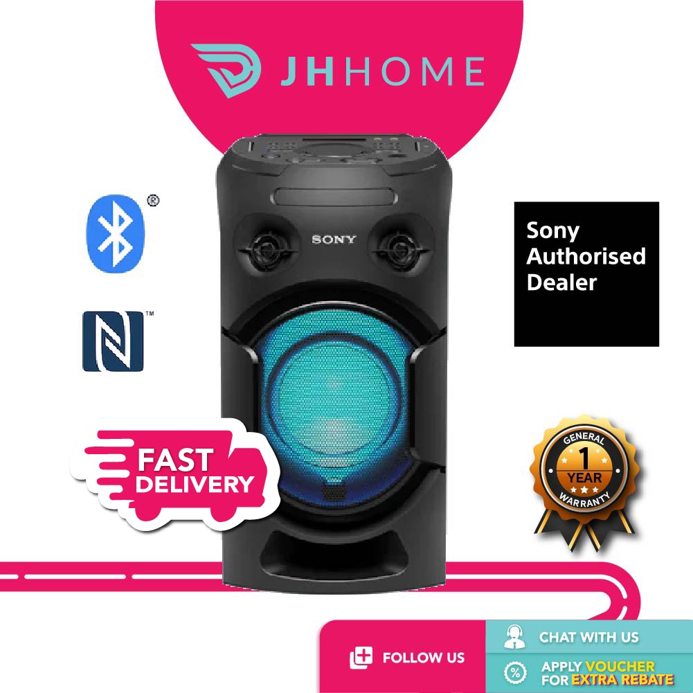 Sony High Power Party Speaker DVD Player MHC-V21D Bluetooth Karaoke ...